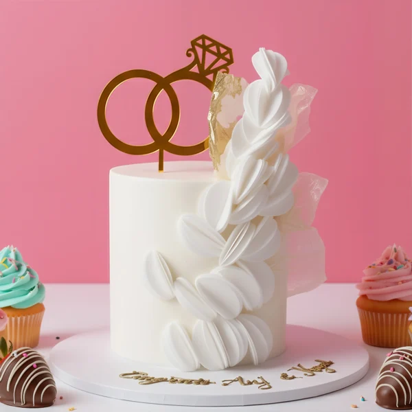 Wafer Paper Garland Cake - Pink Cakes Dubai